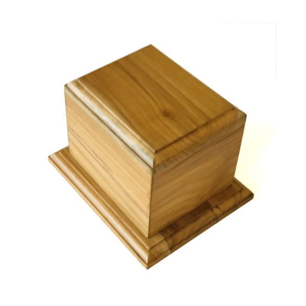 Cat Cremation Box. Pristine quality acacia cremation urn.